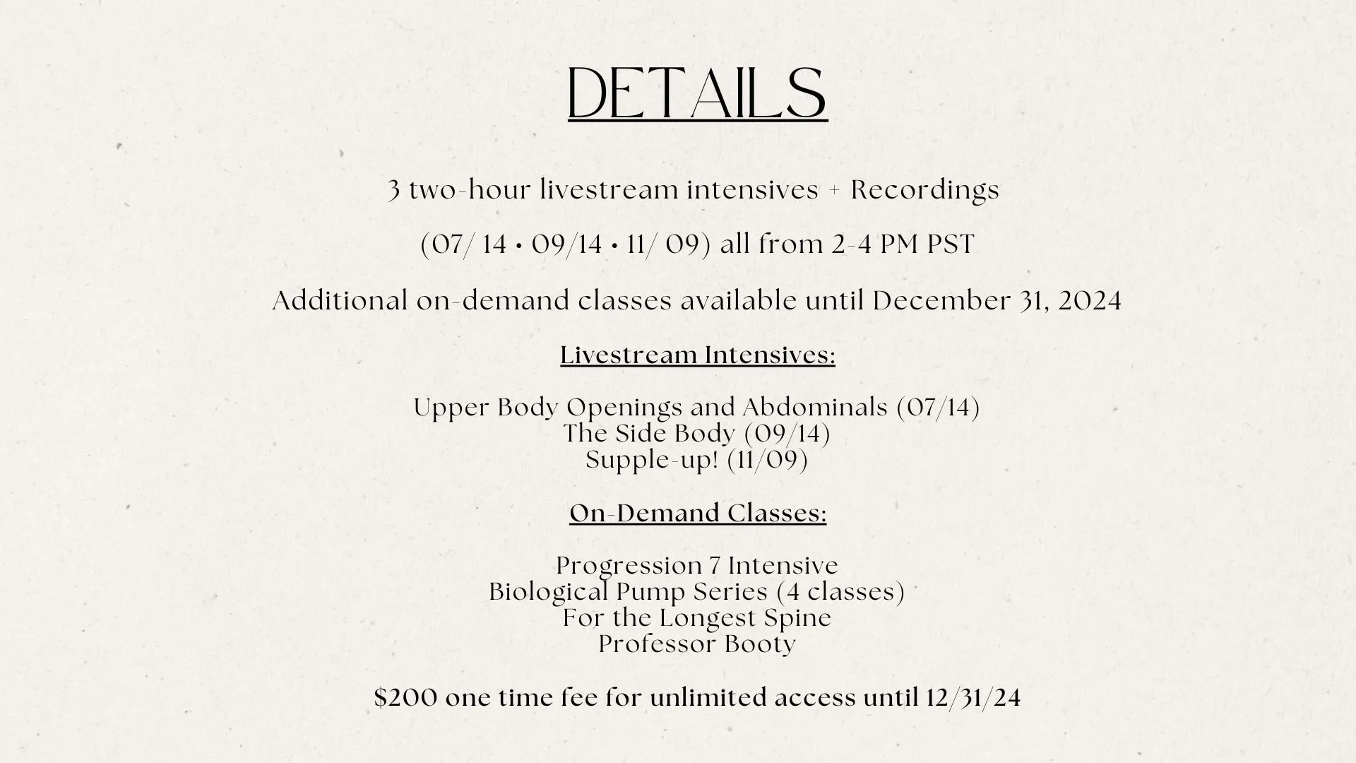 Progression 7 Sessions — Domini Anne