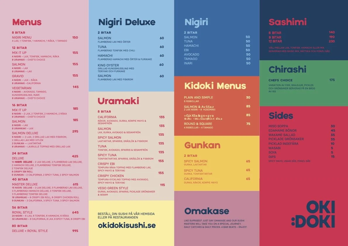 Menu — Oki Doki Sushi