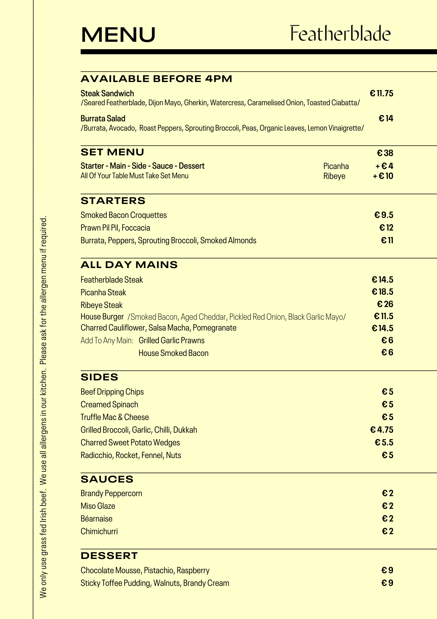 Menus — Featherblade