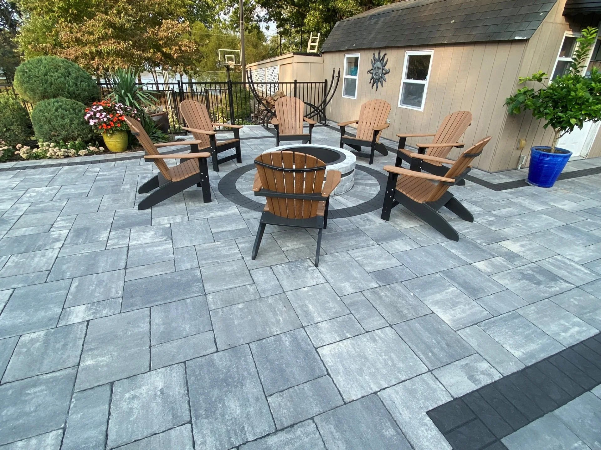 Ho-Ho-Kus, NJ Landscape Design, Paver Patio, Fire Pit, Outdoor Kitchen, Lighting, Plantings ...