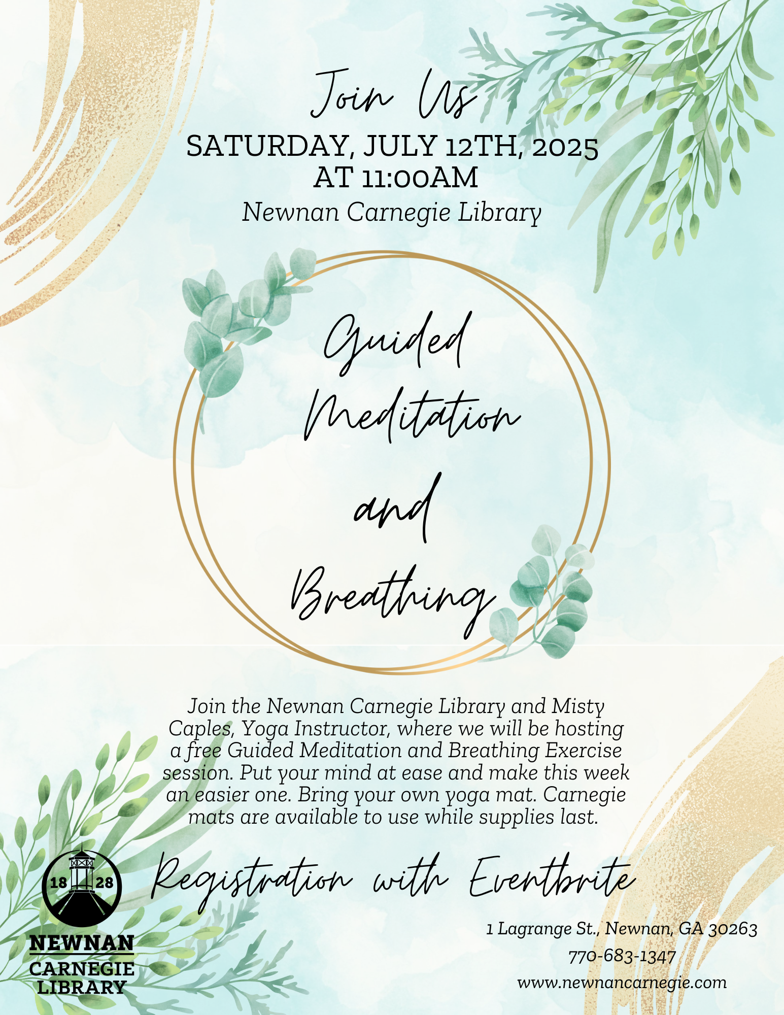 Guided Meditation and Breathing — Newnan Carnegie Library