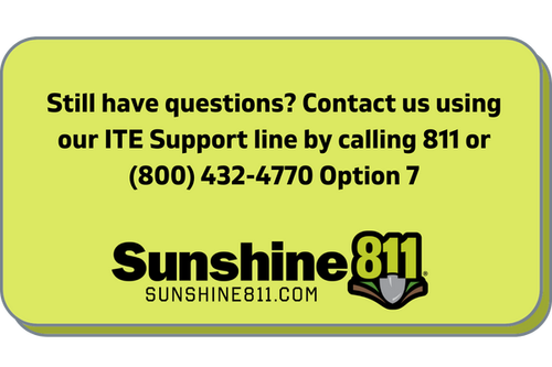 Single Address Ticket - Excavator — Sunshine 811