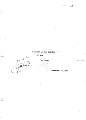 Origins of Nervous System Model Dec, 1966 — The Peter Putnam Papers