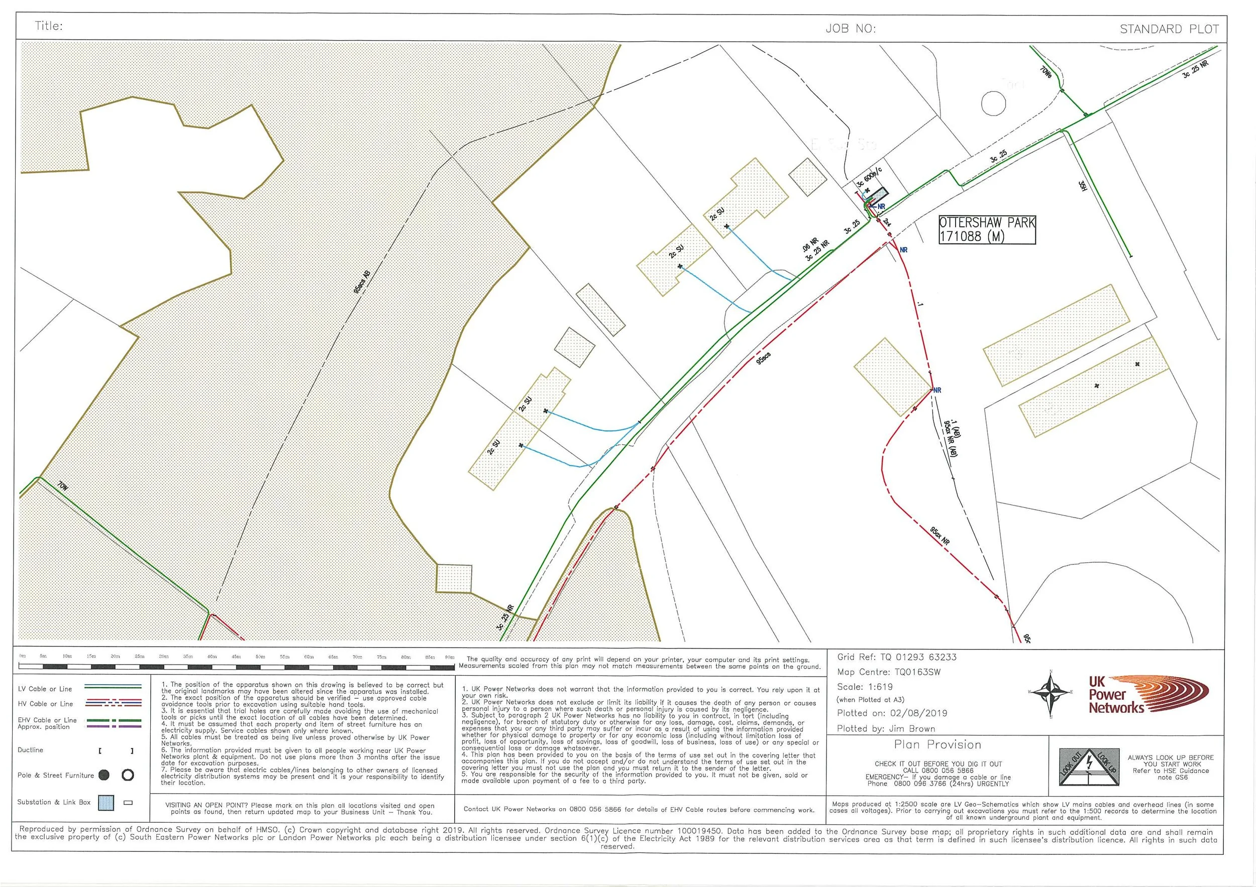 UKPN electricity supply map — Ottershaw Park