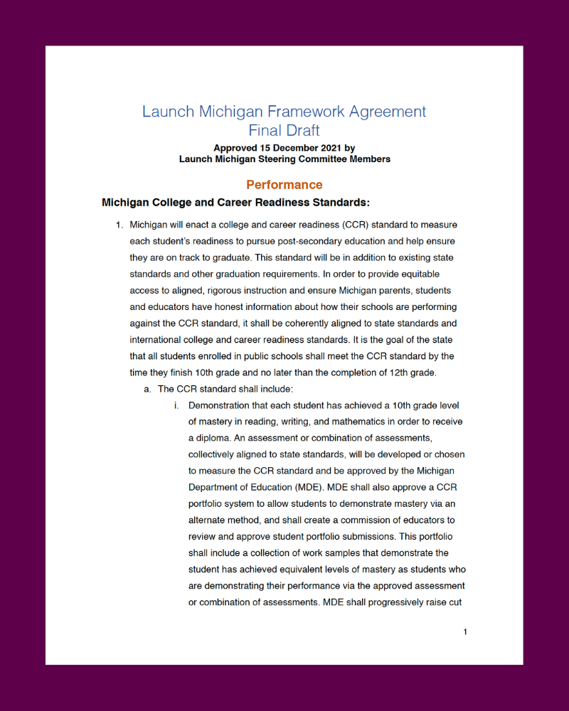 Framework — Launch Michigan