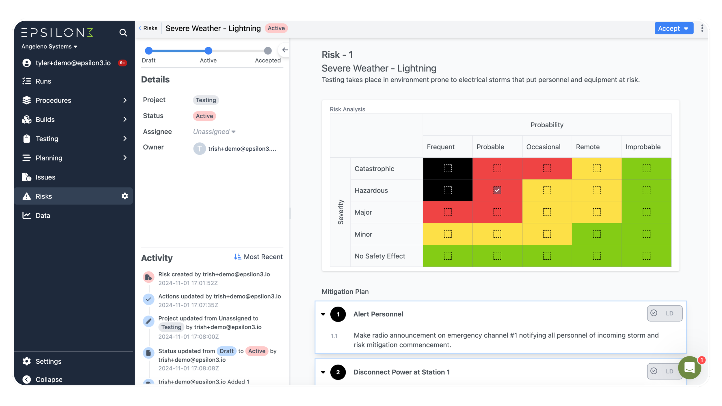 Epsilon3 - Risk Assessment & Mitigation Software