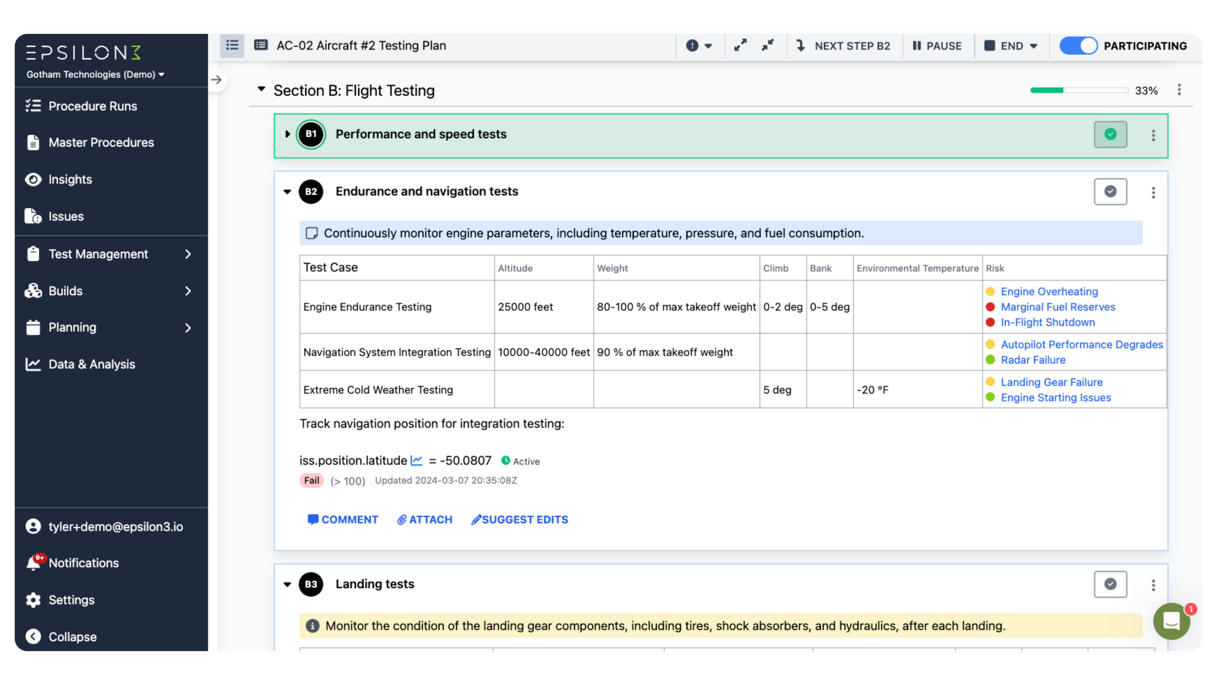 Epsilon3 - Flight Testing Software