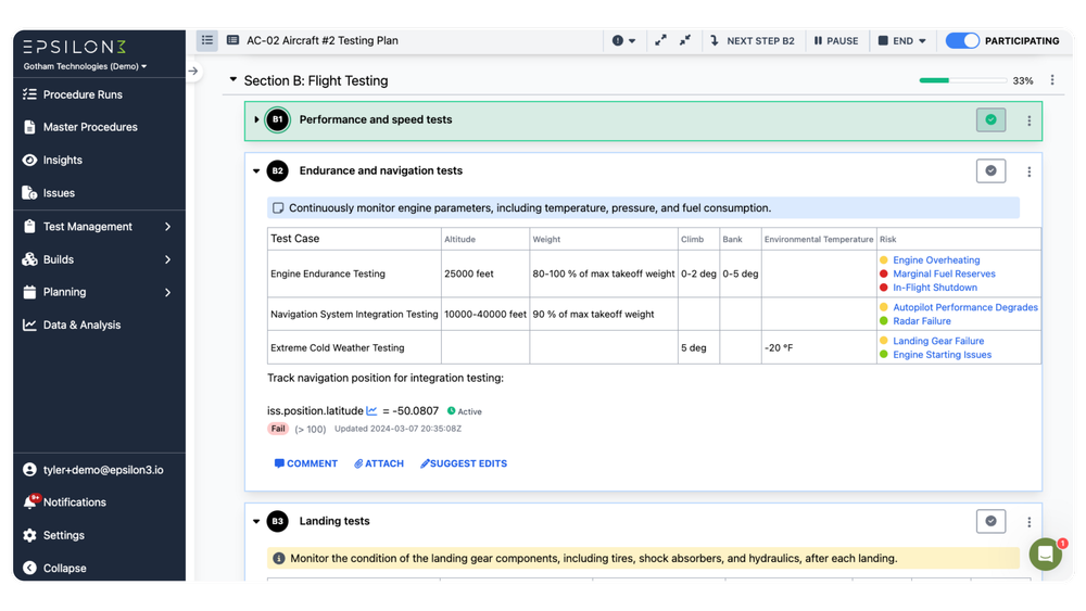 Epsilon3 - Flight Testing Software