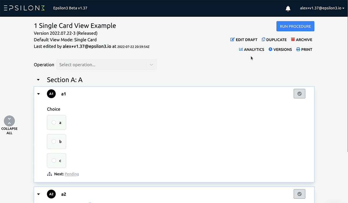 Epsilon3 - Epsilon3 Changelog #30: Procedure Tags, Autosave, Single Card View
