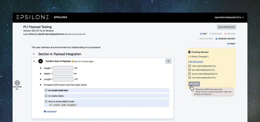 Epsilon3 - Epsilon3 Changelog #21: Release Permissions, Comment ...