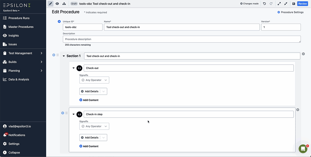 Epsilon3 - Epsilon3 Changelog #59: Tool Check-In/Out, Add Parts Usage ...