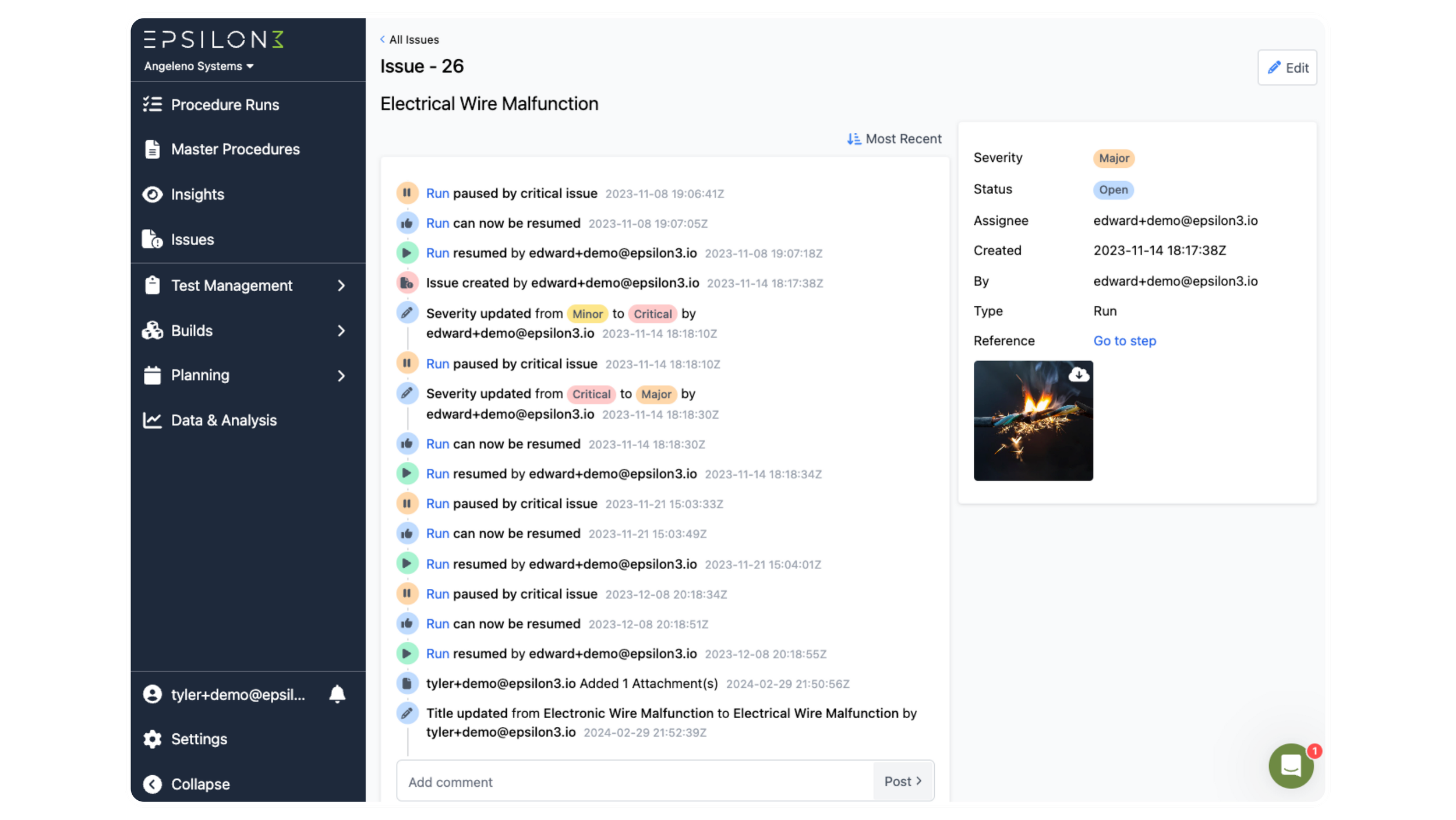 Epsilon3 - Issue & Non-Conformance (NCR) Tracking Software