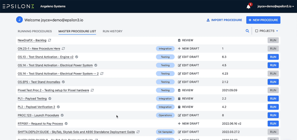 Epsilon3 - Epsilon3 Changelog #28: Operations Dashboard, Pause Procedure, Post-Run Analytics