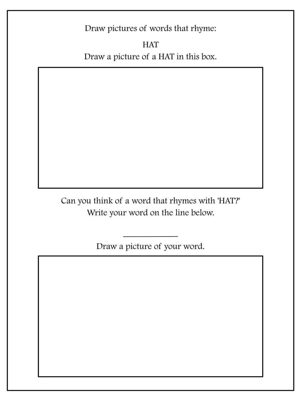 Free Rhyming Worksheets for Kids — Kids' Time to Rhyme