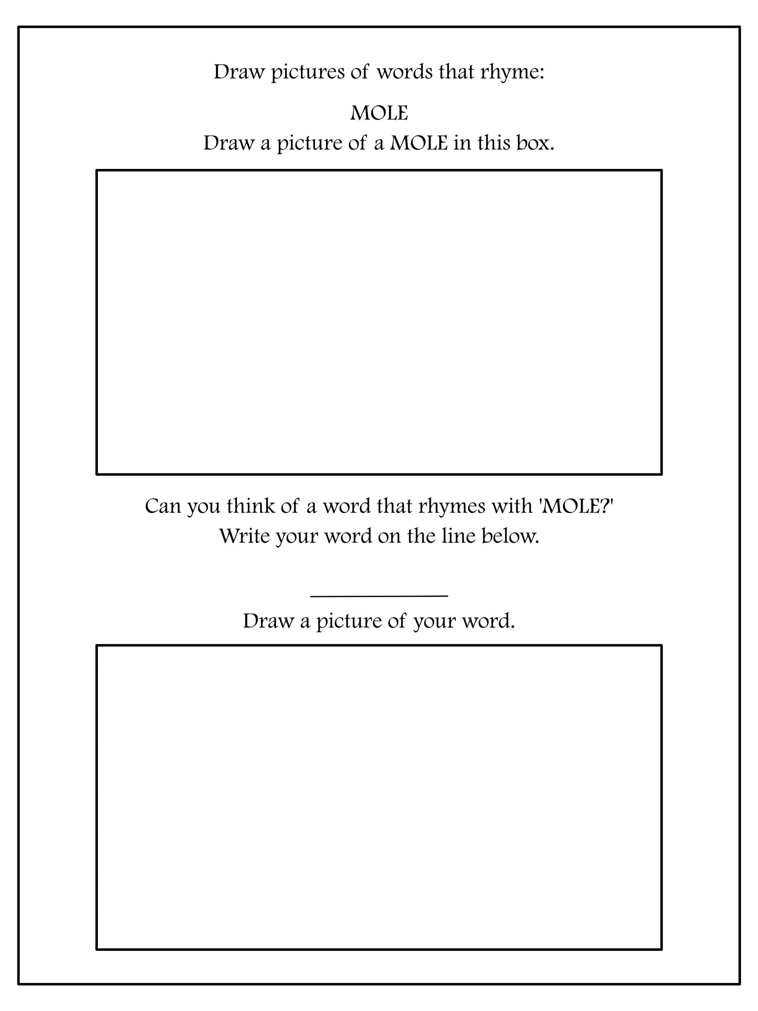 Free Rhyming Worksheets for Kids — Kids' Time to Rhyme