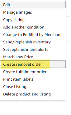 Remove Inventory from Amazon — RESTOQ