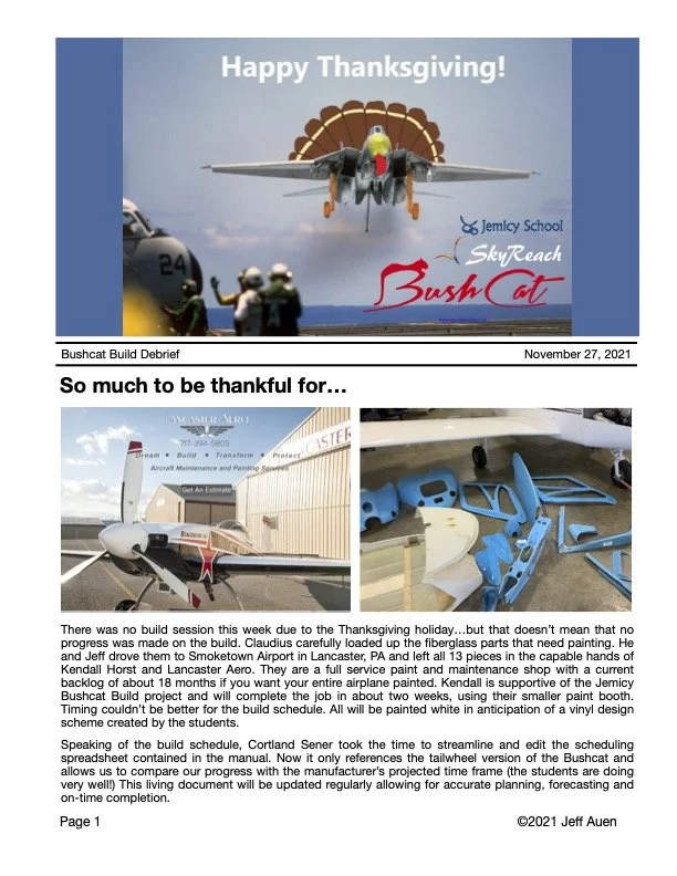 Weekly Debriefs — Bushcat Build - GAJeff