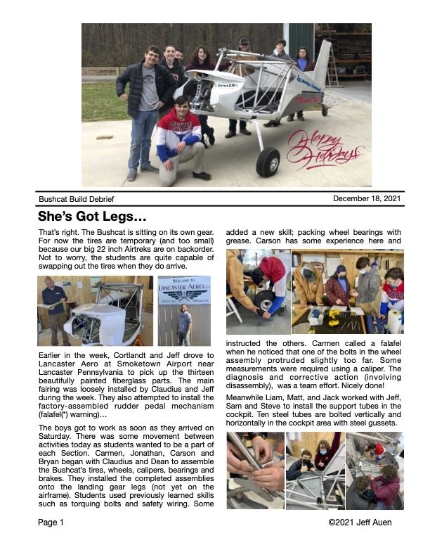 Weekly Debriefs — Bushcat Build - GAJeff