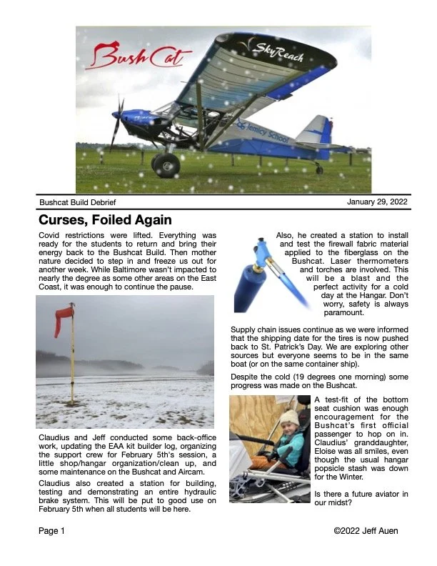 Weekly Debriefs — Bushcat Build - GAJeff