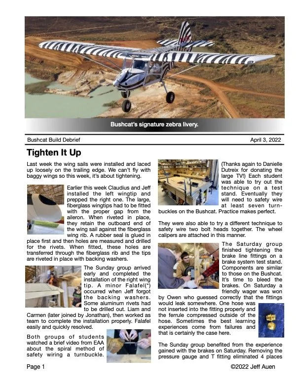 Weekly Debriefs — Bushcat Build - GAJeff