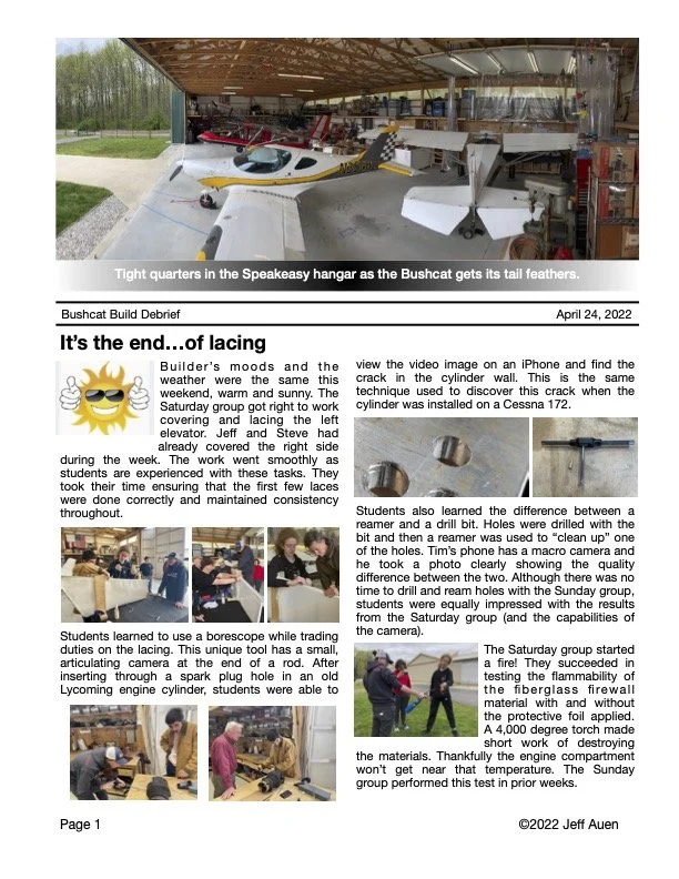 Weekly Debriefs — Bushcat Build - GAJeff