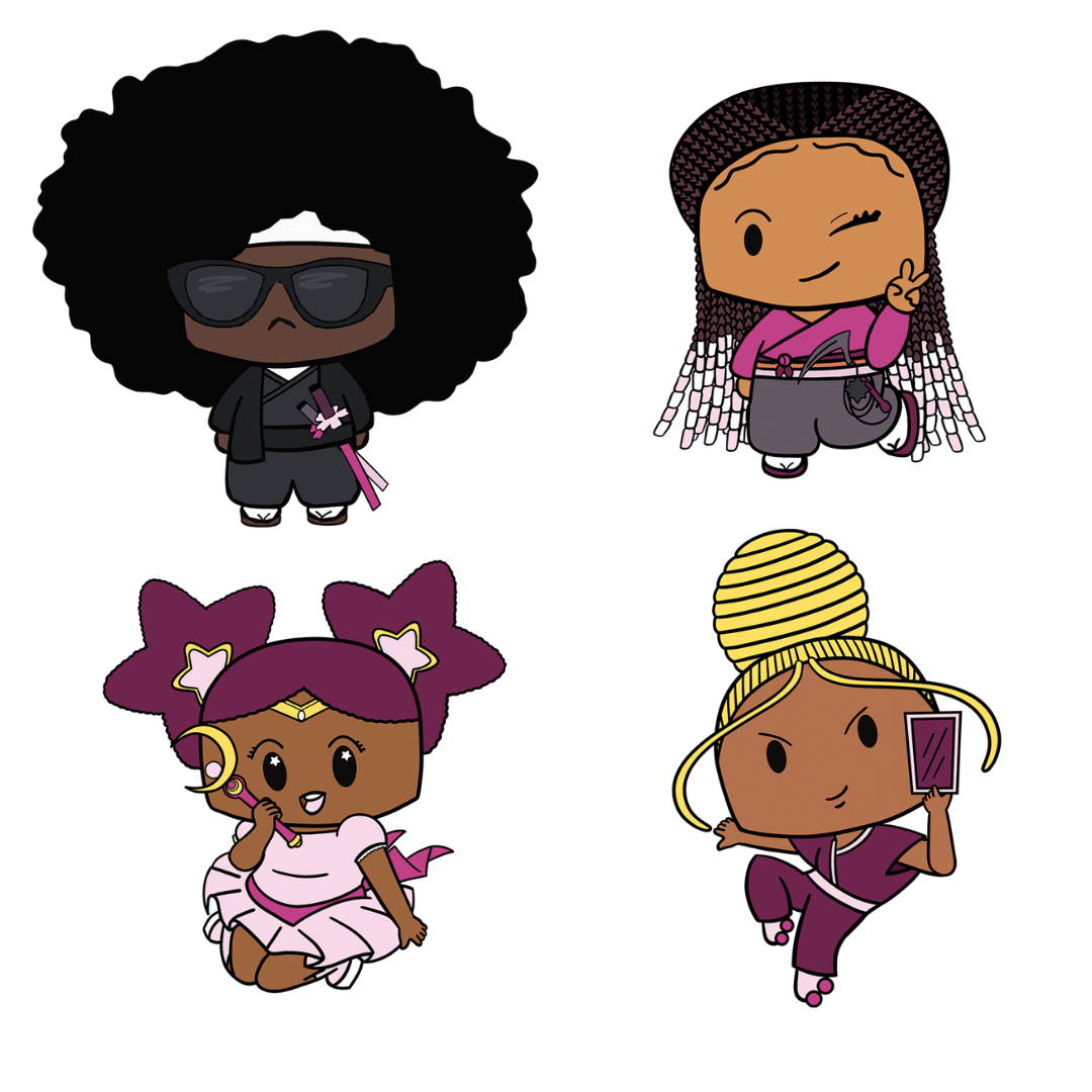 Sistah Samurai Chibi Stickers — Tatiana Obey