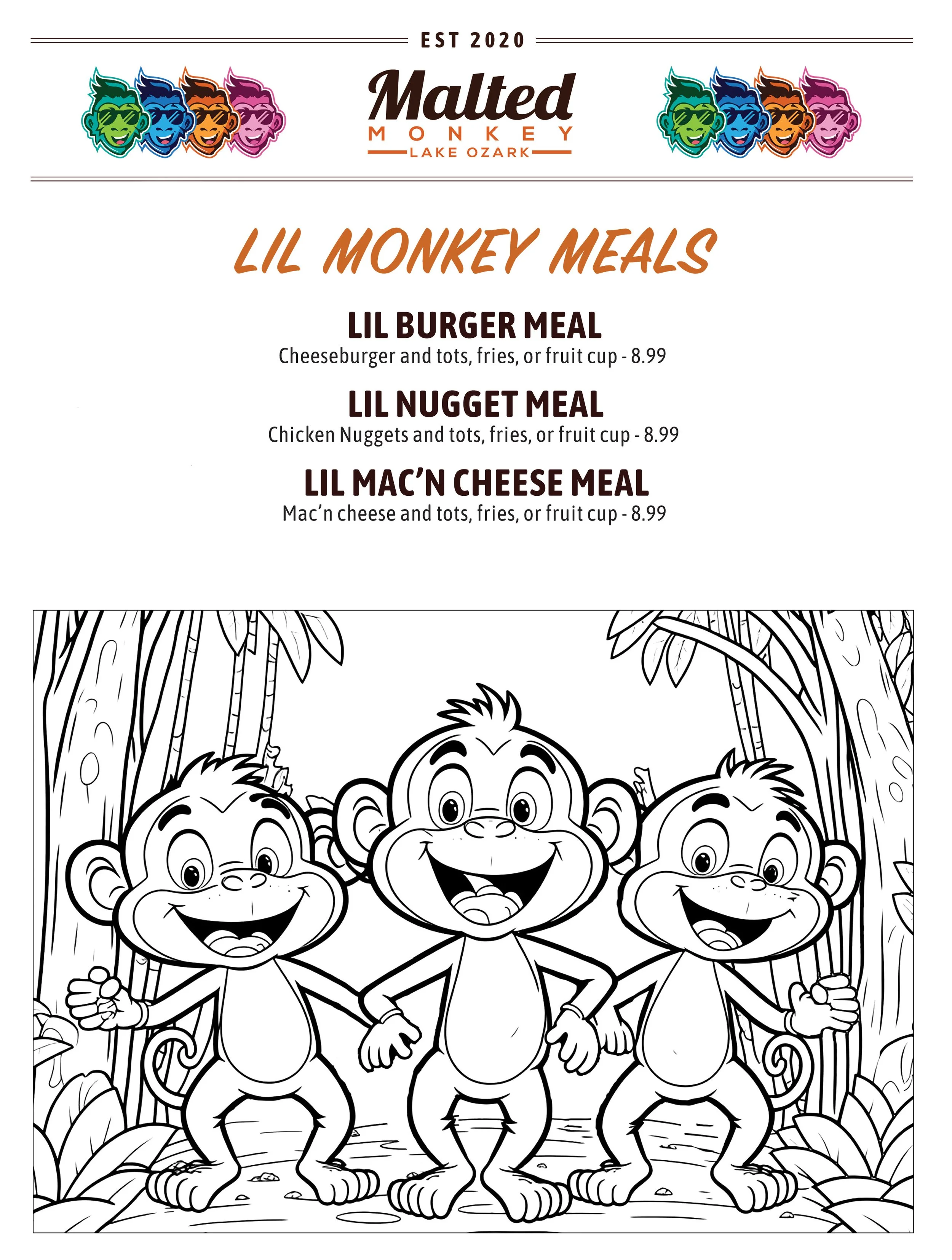 Menu — Malted Monkey