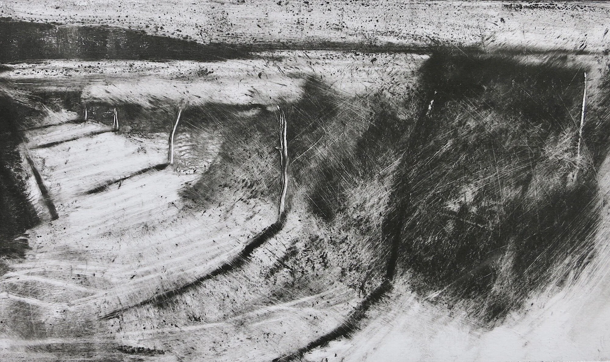 Landscape monotype prints — Helen Ward