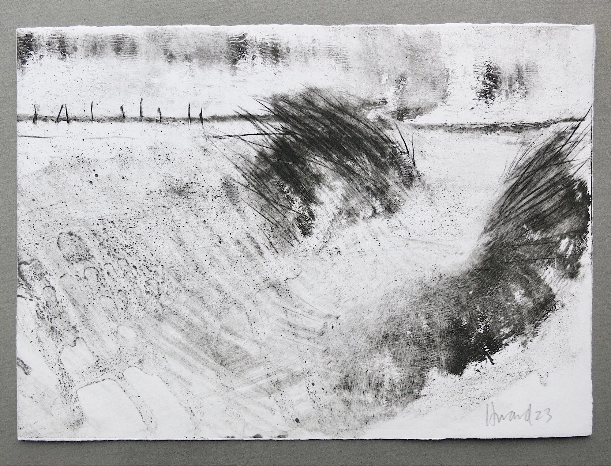 Landscape monotype prints — Helen Ward