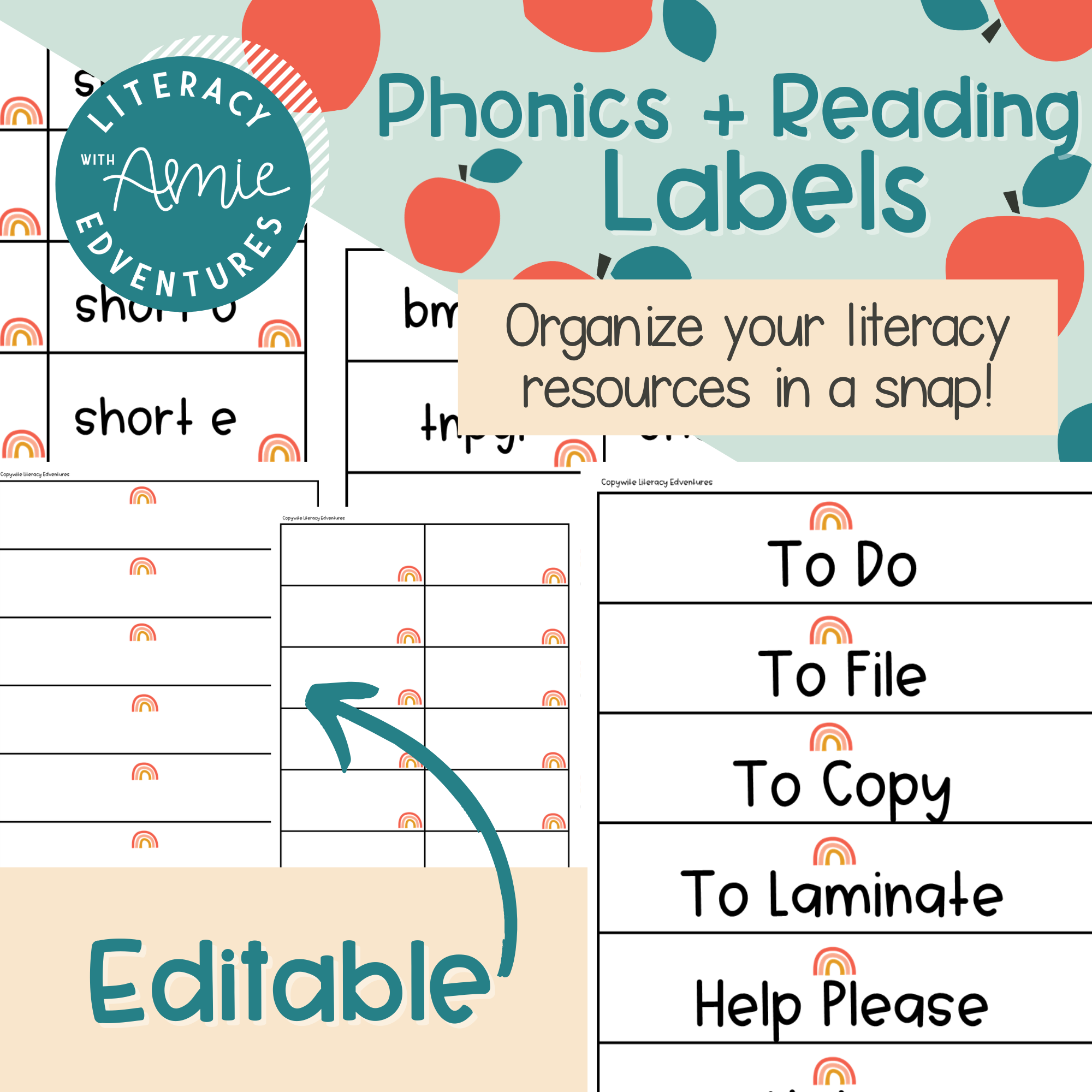 Editable Phonics Labels — Literacy Edventures