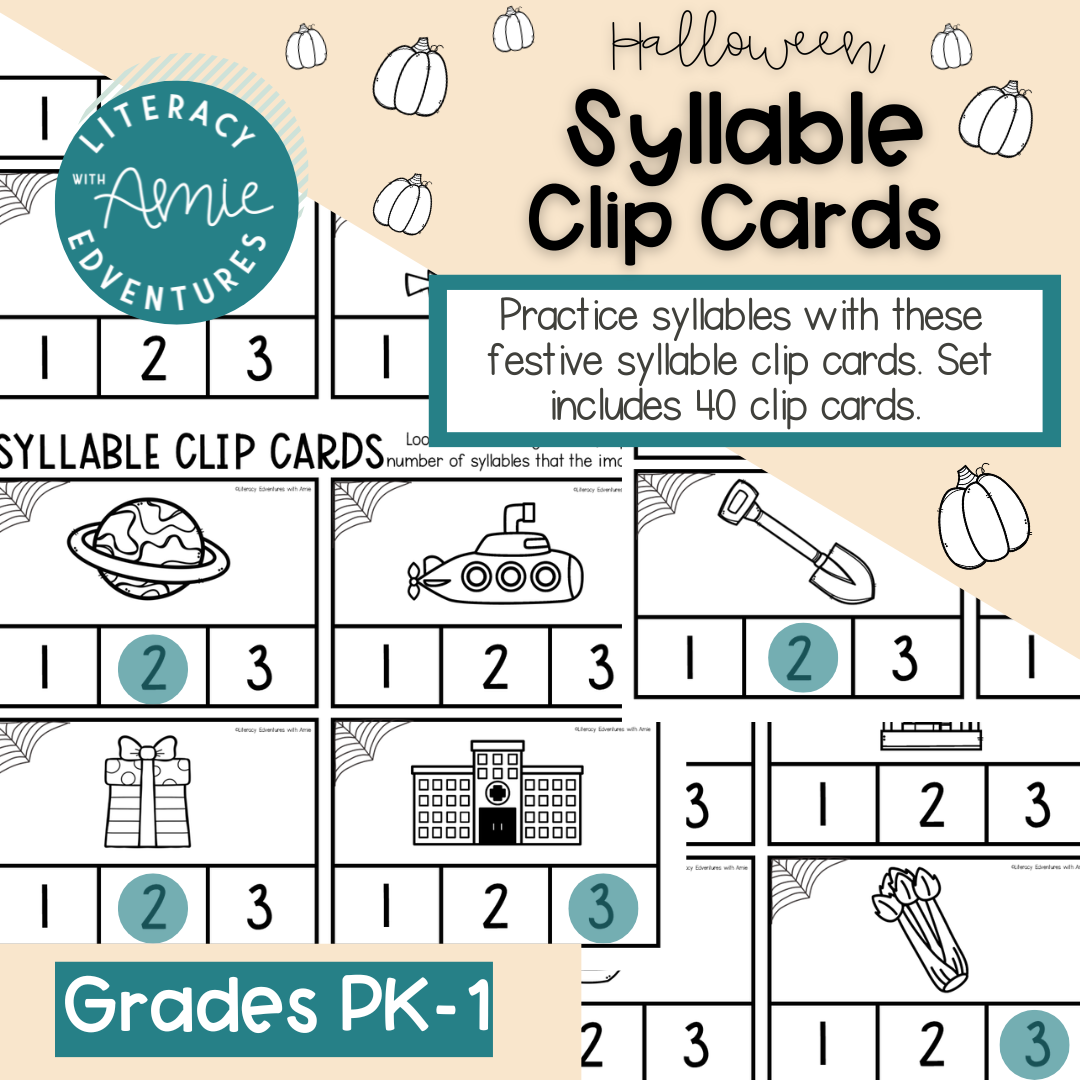 Halloween Syllable Task Cards — Literacy Edventures