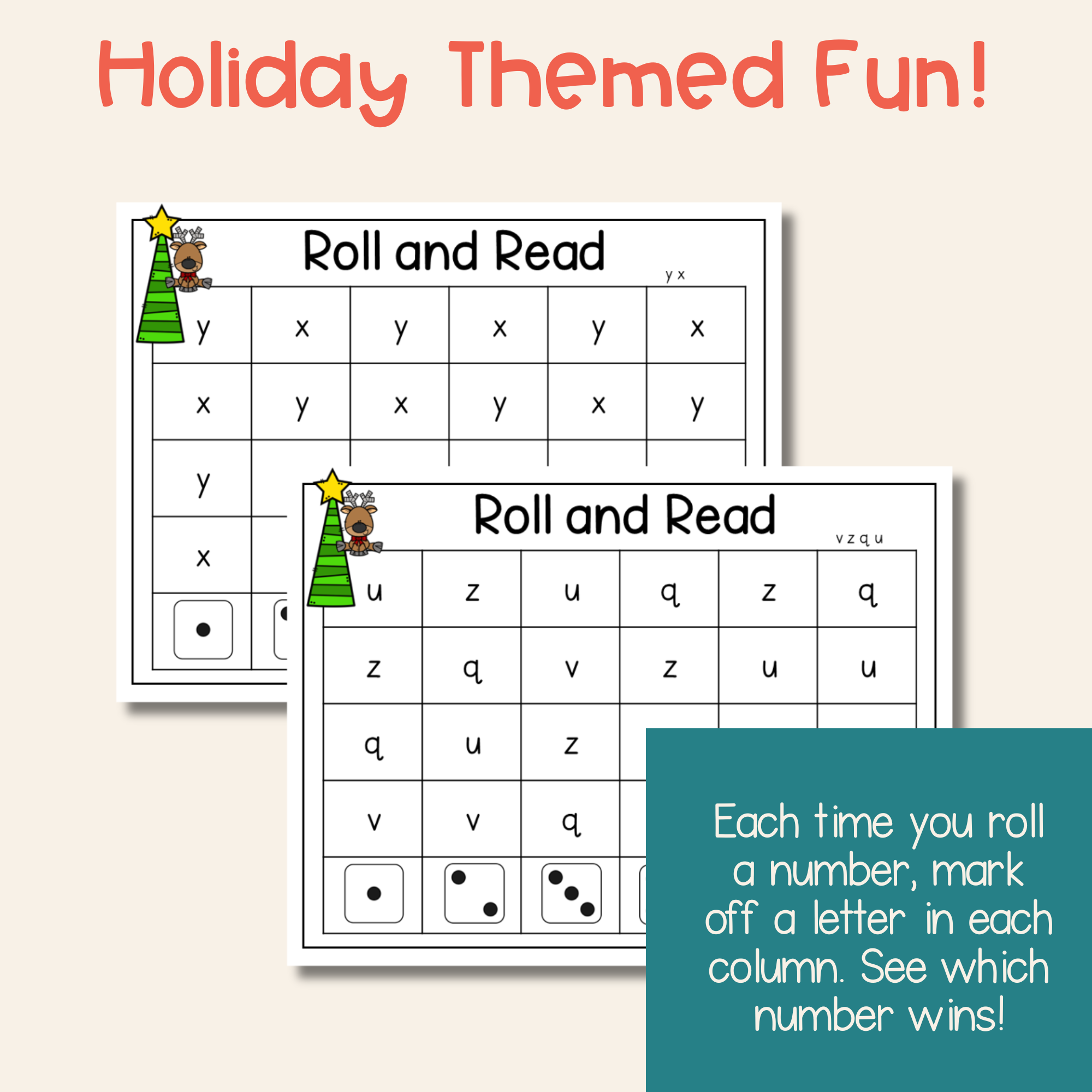 Holiday Alphabet Roll and Read — Literacy Edventures