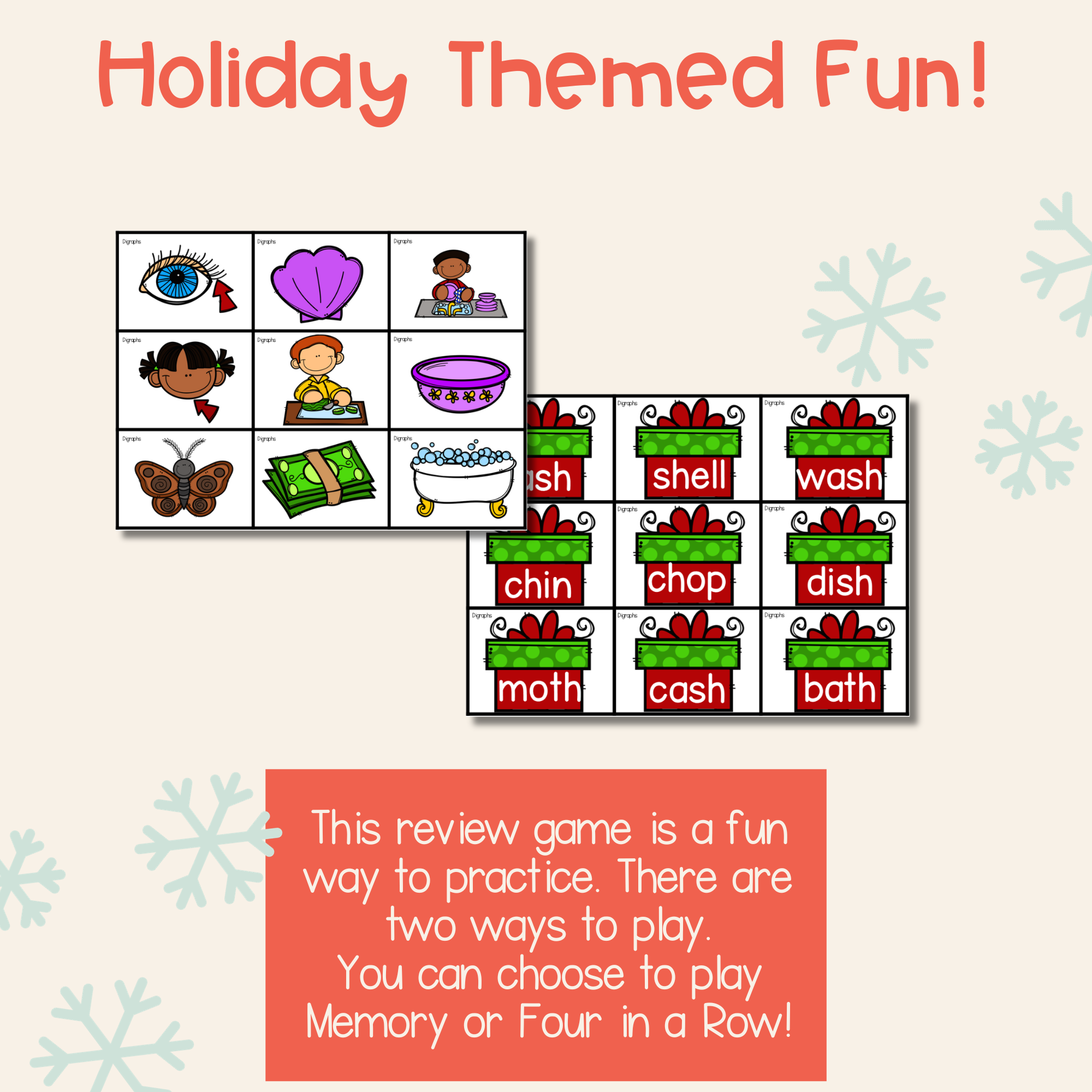 Holiday Memory Phonics Game — Literacy Edventures
