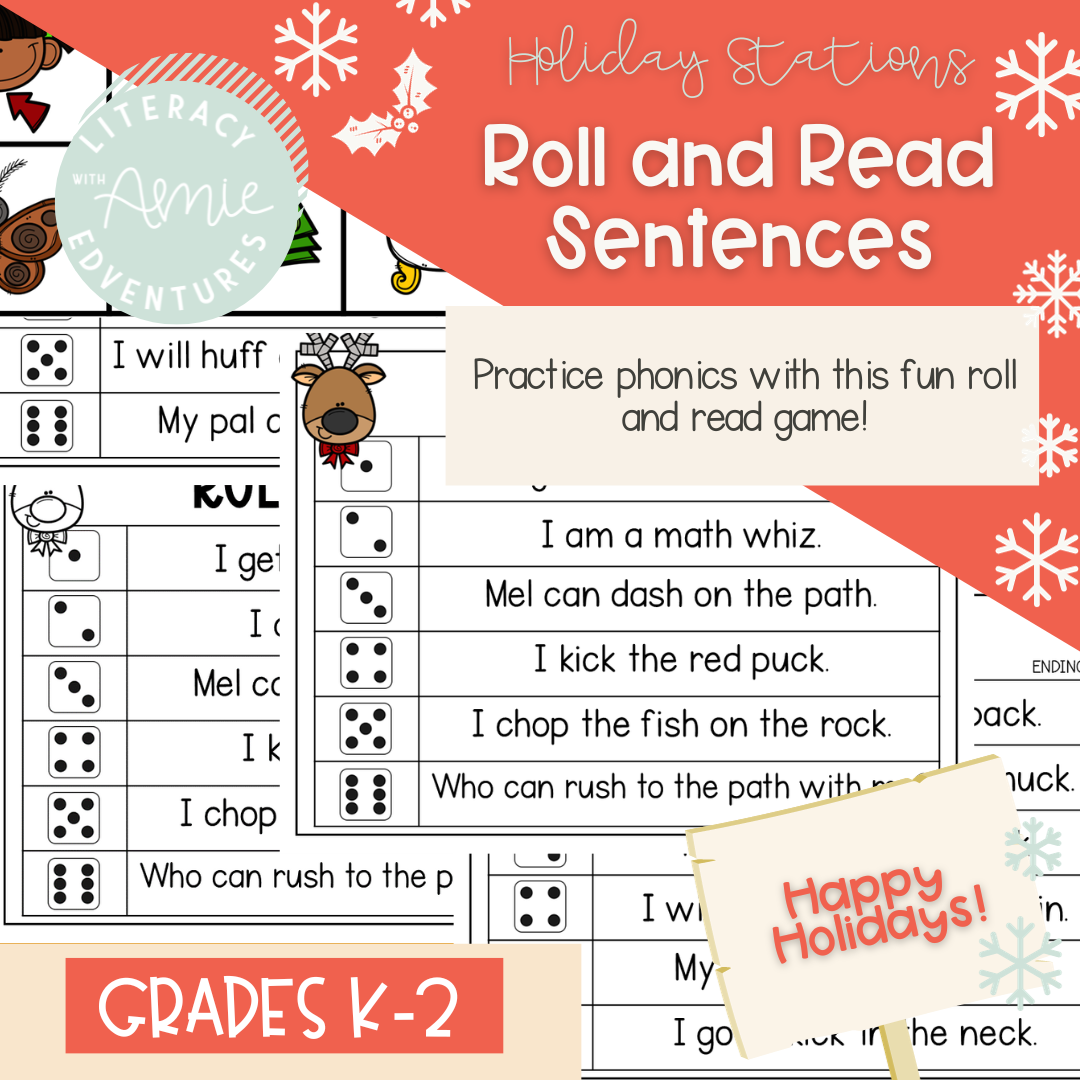 Holiday Roll and Read Sentences — Literacy Edventures