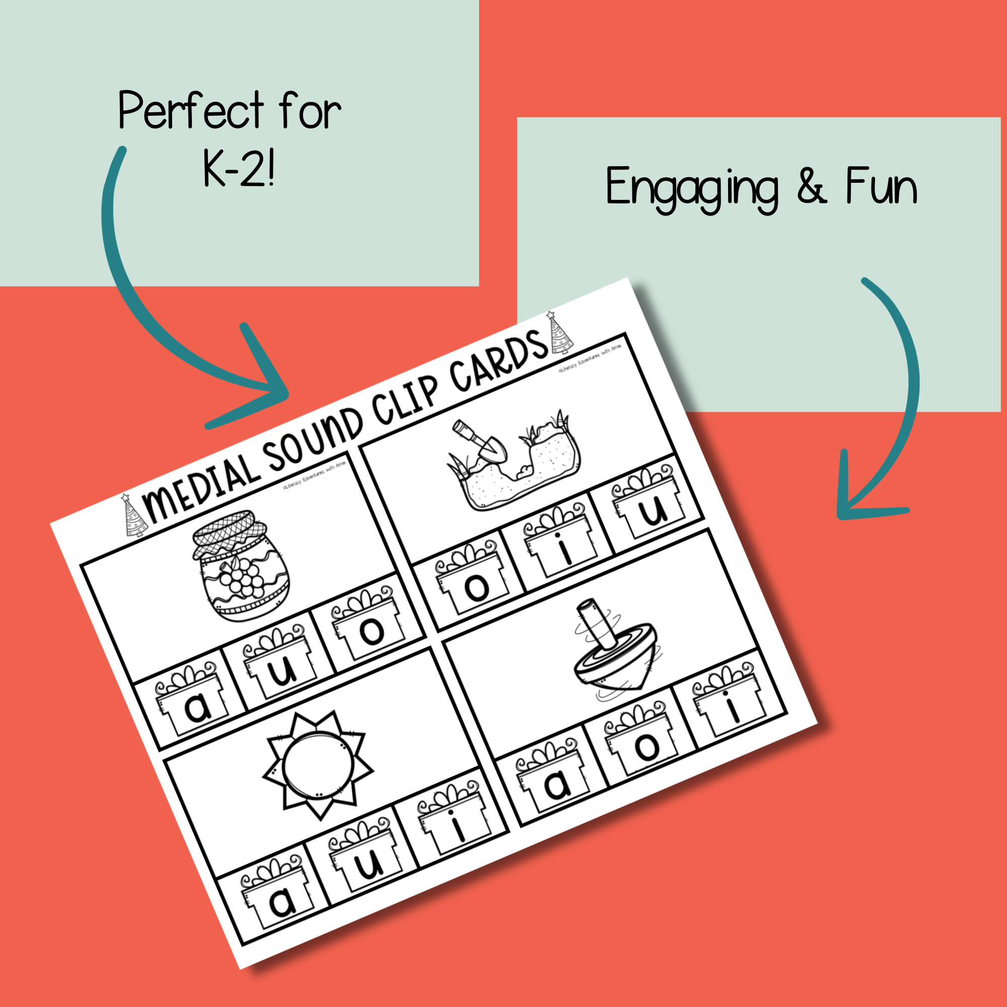 Holiday Clip Cards Beginning Middle End Sounds — Literacy Edventures
