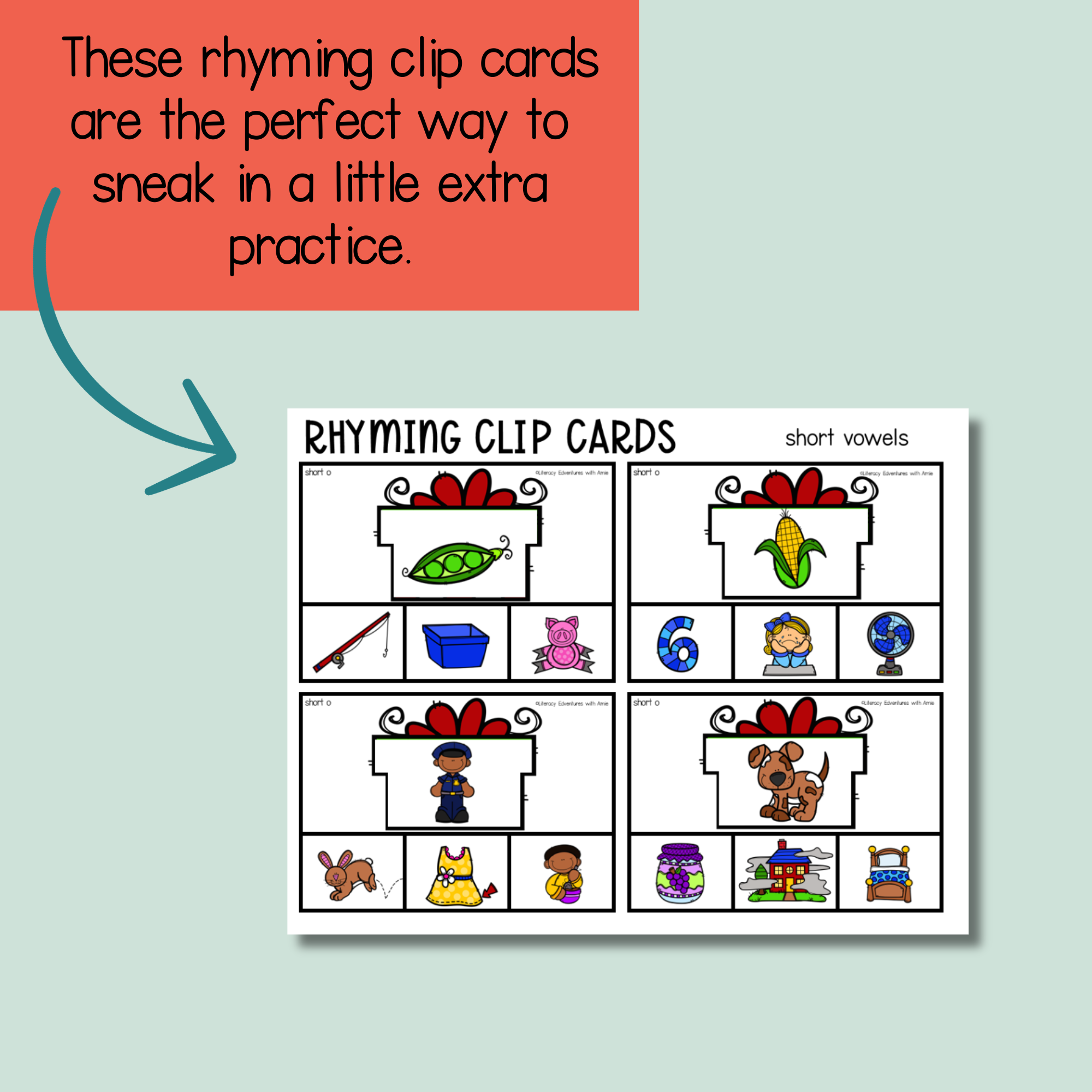 Holiday Rhyming Clip Cards — Literacy Edventures