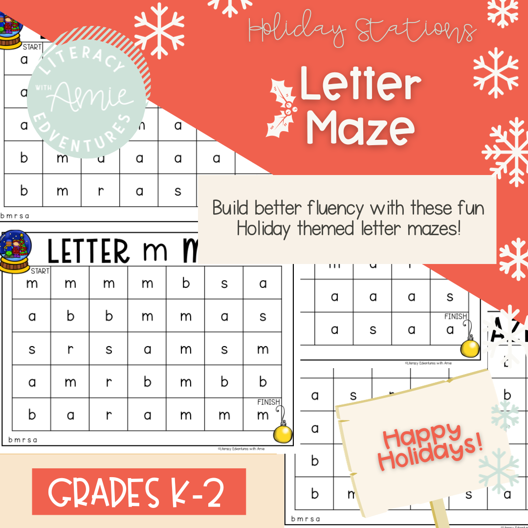 Holiday Letter Mazes — Literacy Edventures
