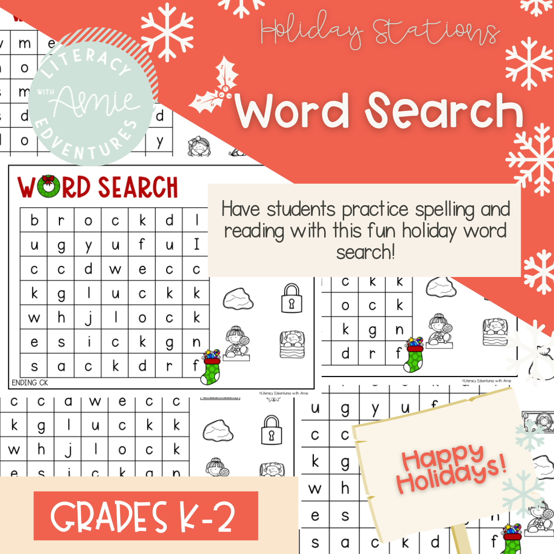 Holiday Phonics Word Search — Literacy Edventures