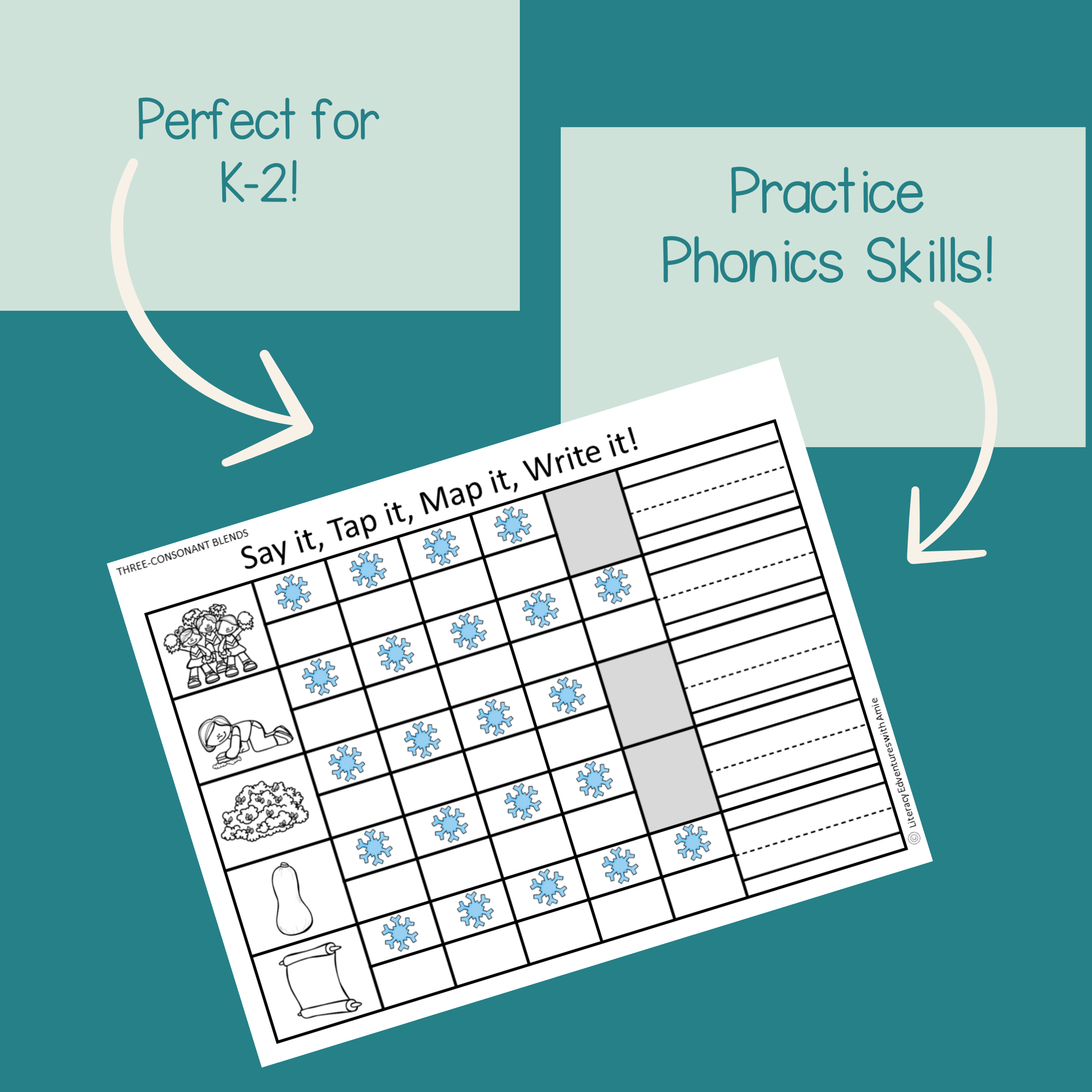 Winter Themed Say it - Tap it - Map it - Write it — Literacy Edventures