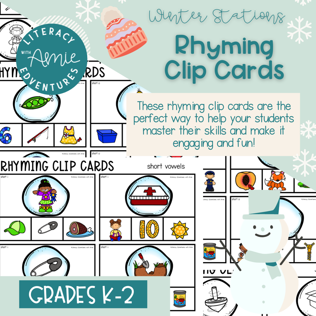 Winter Rhyming Clip Cards — Literacy Edventures