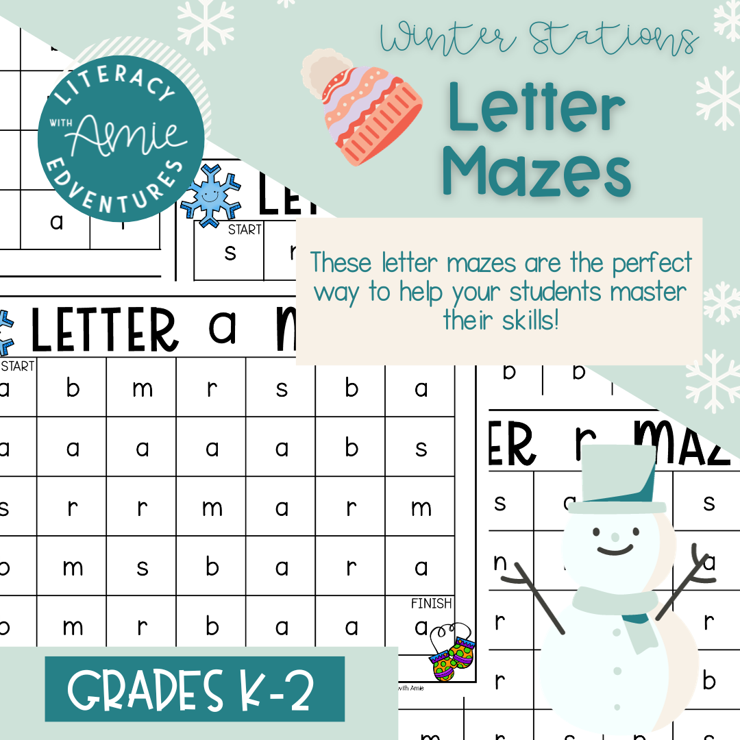 Winter Letter Mazes — Literacy Edventures