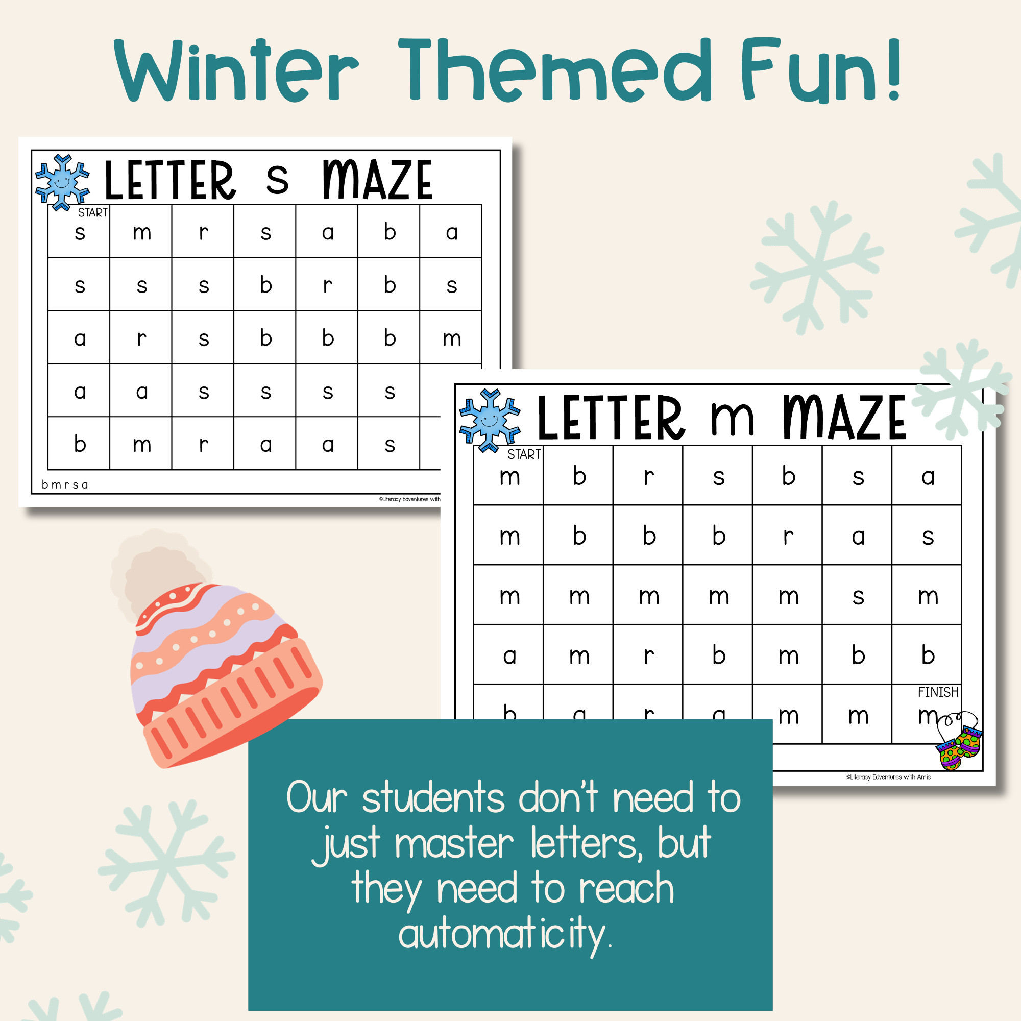 Winter Letter Mazes — Literacy Edventures