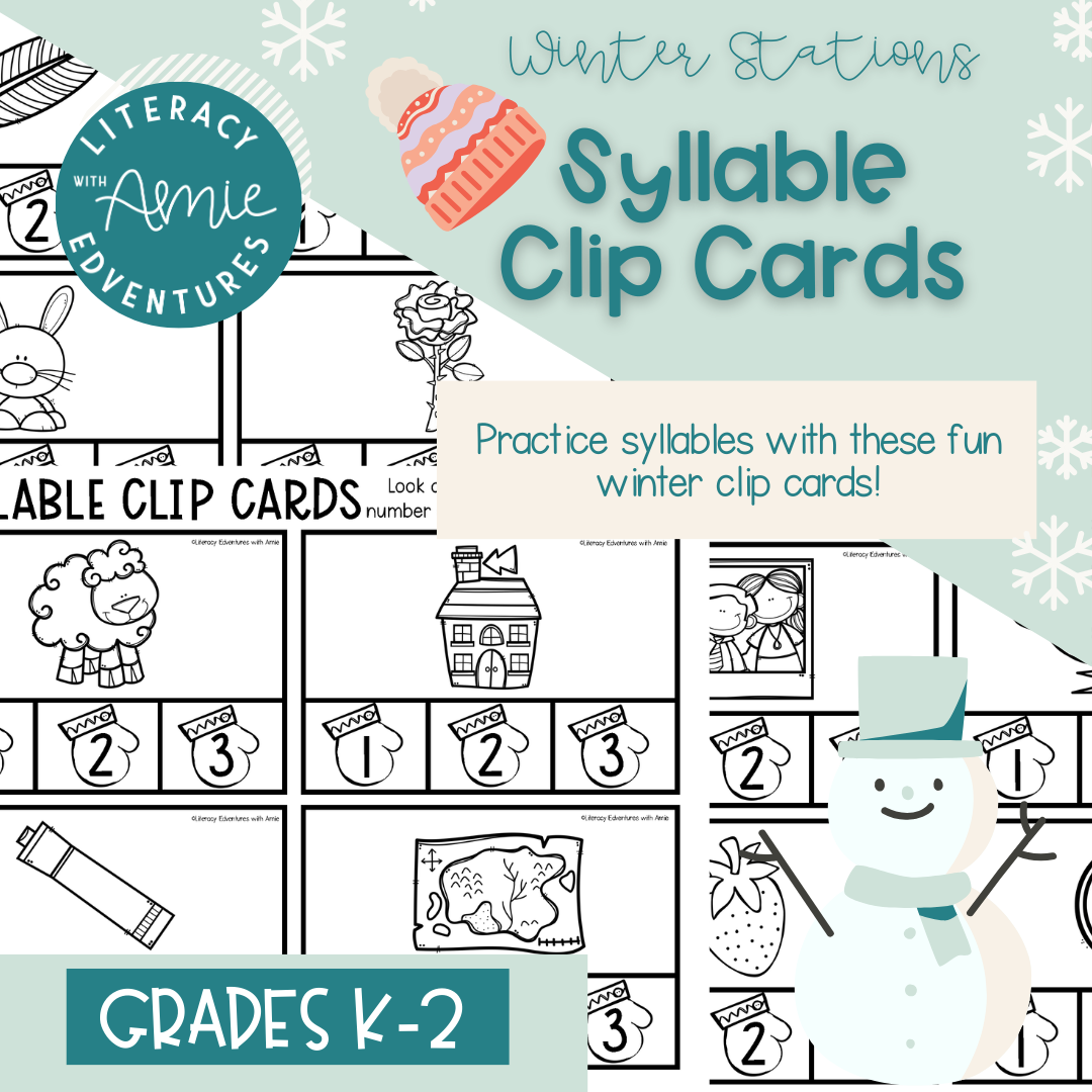Winter Syllable Clip Cards — Literacy Edventures