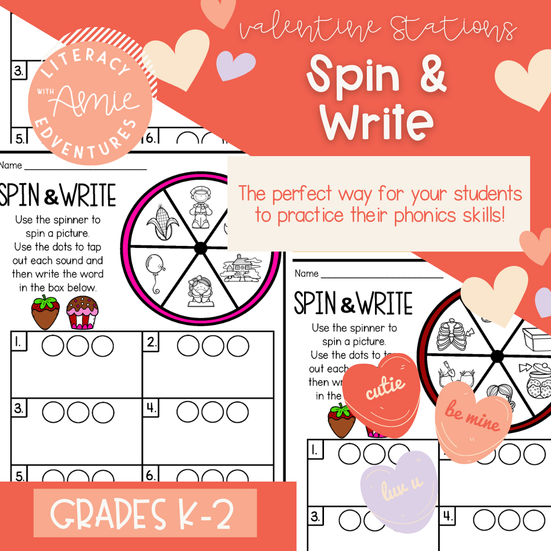 Valentine's Phonics: Spin and Write (Science of Reading) — Literacy ...