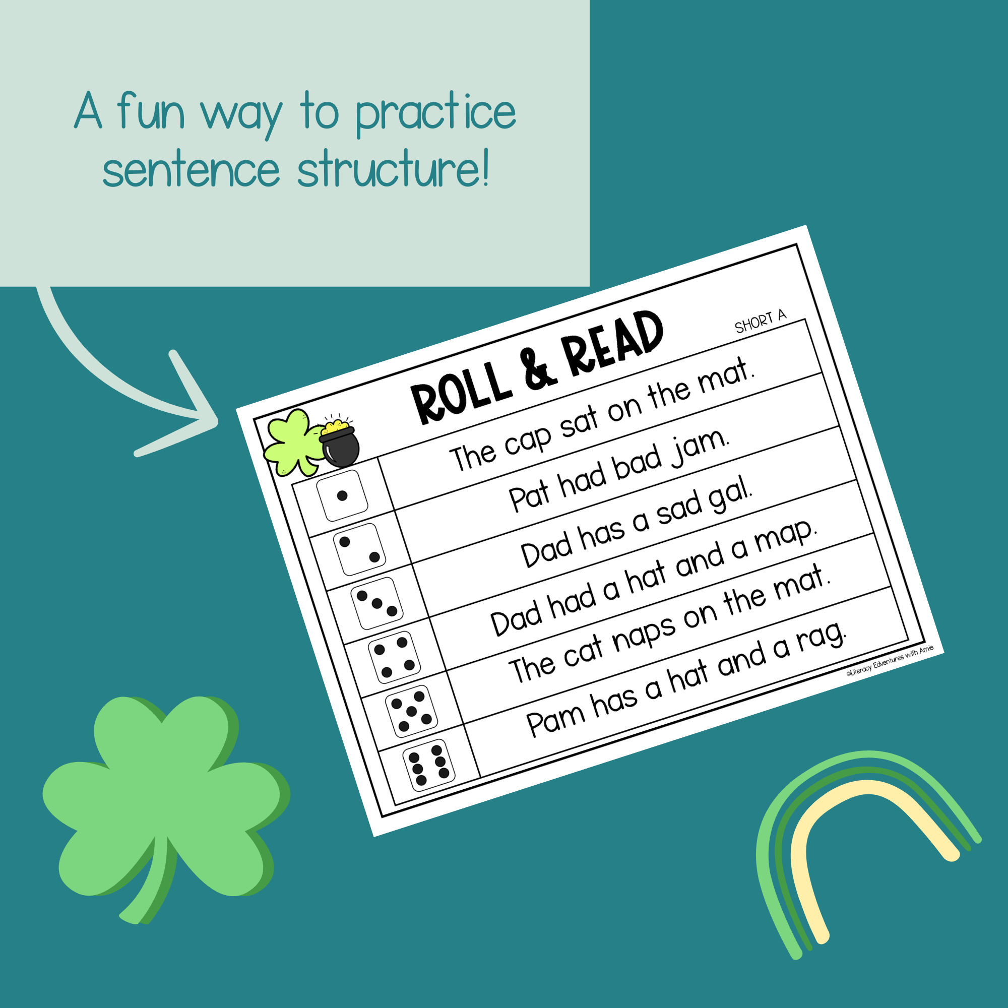 March Roll and Read Sentences (Science of Reading) — Literacy Edventures