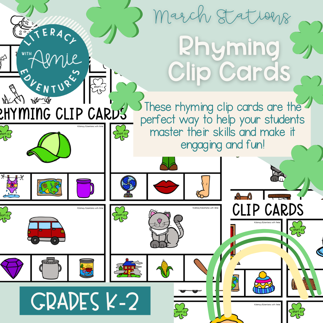 March Rhyming Clip Cards — Literacy Edventures