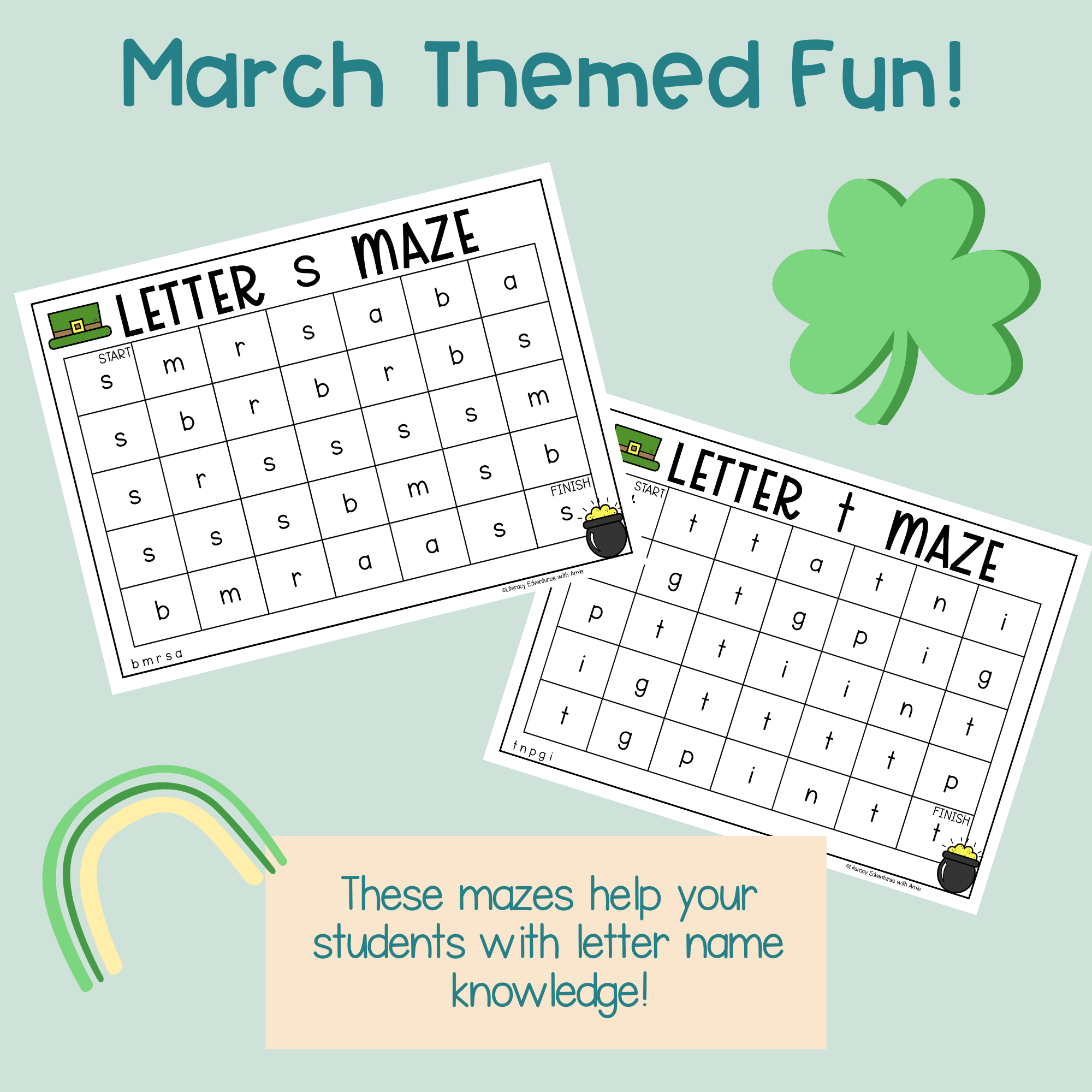 March Letter Mazes — Literacy Edventures