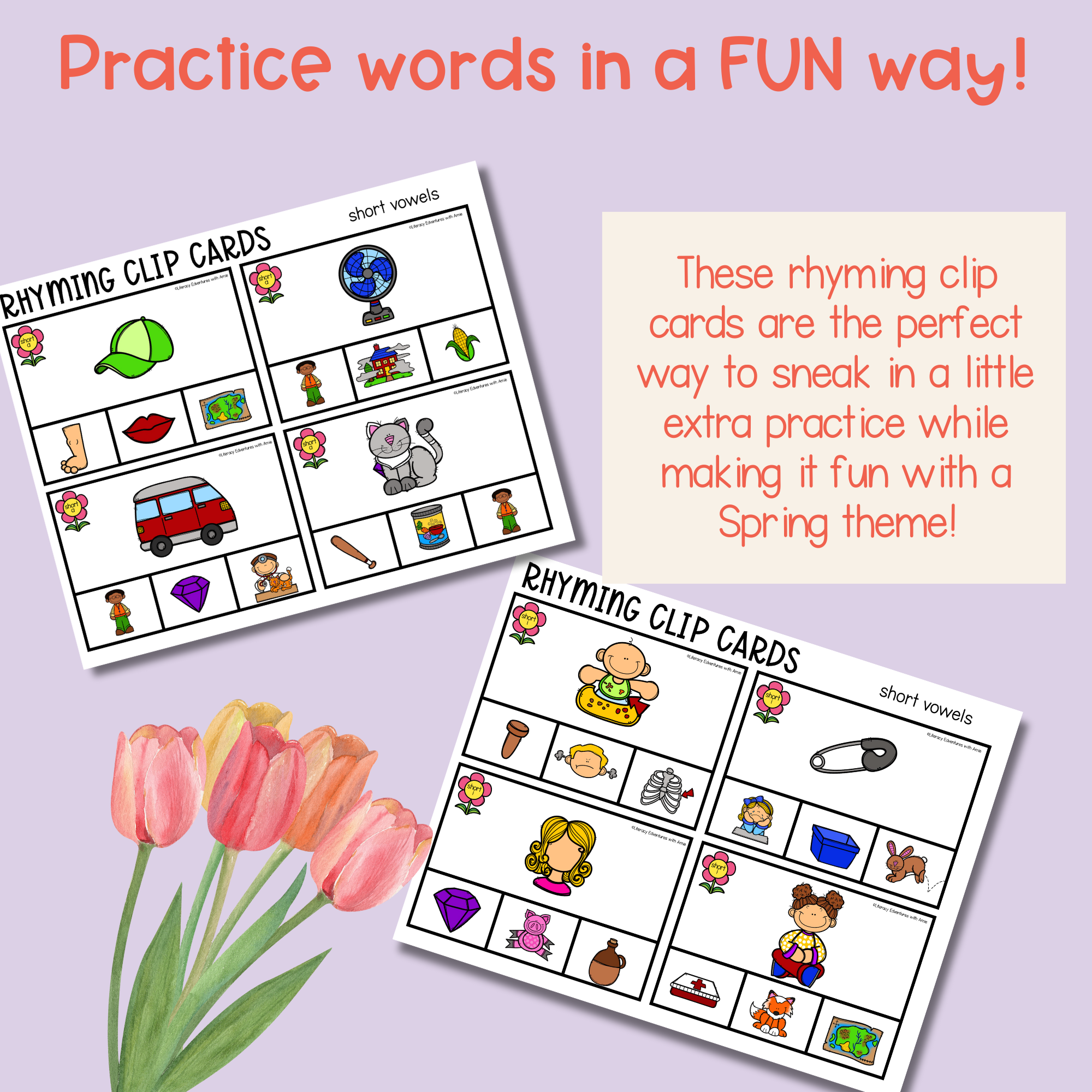 Spring Rhyming Clip Cards — Literacy Edventures