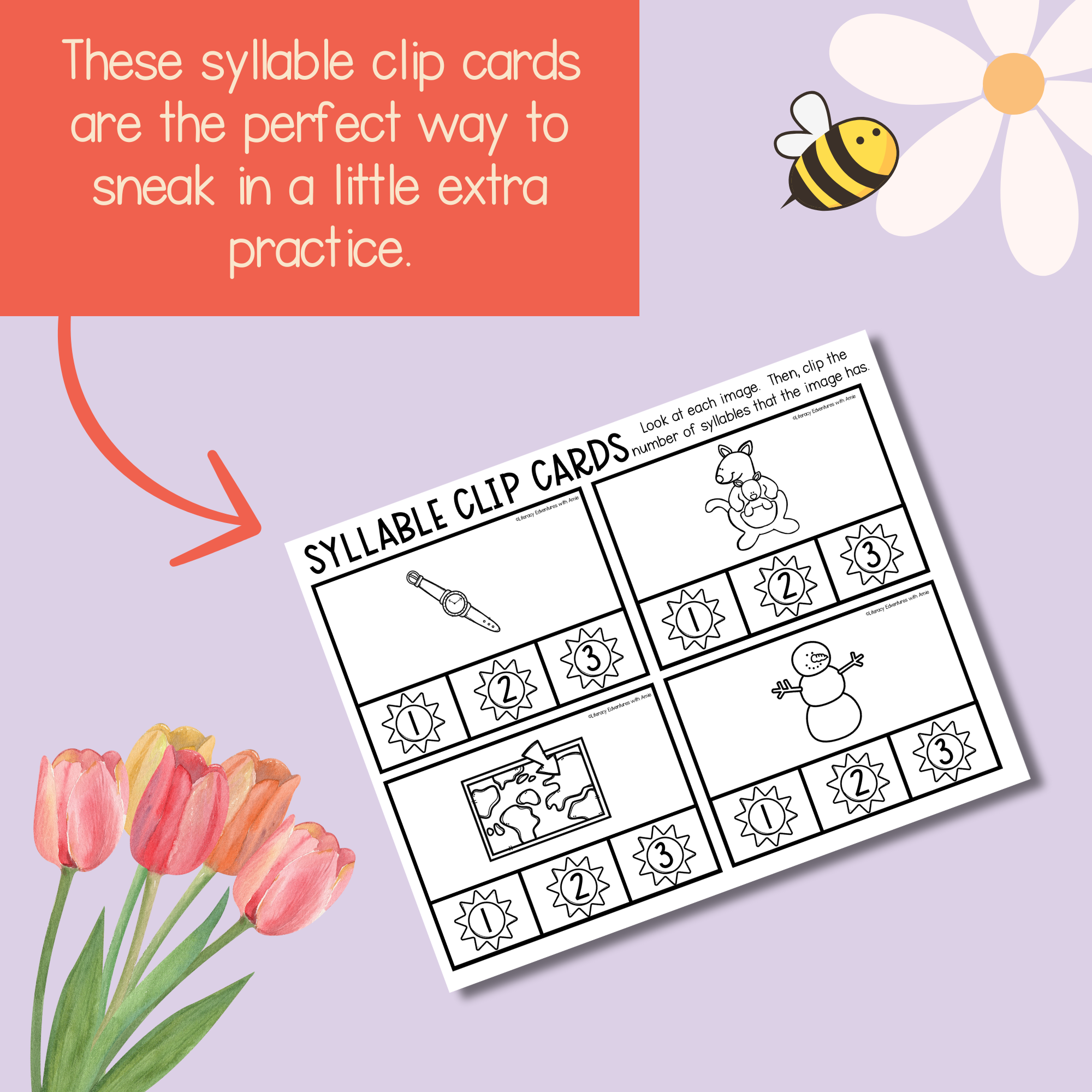 Spring Syllable Clip Cards — Literacy Edventures