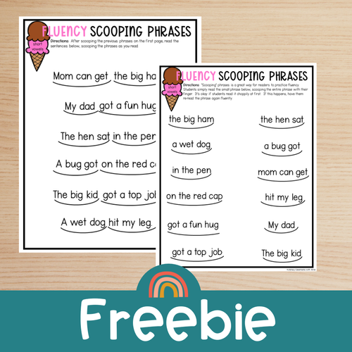 Scooping Fluency Freebie — Literacy Edventures